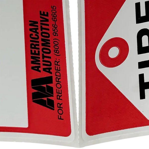 AA Tire Labels, Rolls of 500 Stickers Size 6" x 3" - All Tire Supply