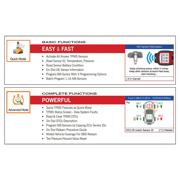 Autel MX-Sensor 40-Pack w/ TS508WF TPMS Programming Tool - All Tire Supply