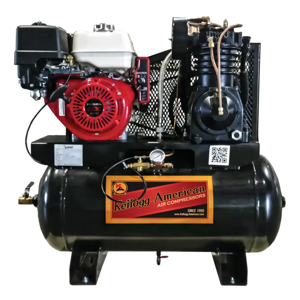 Kellogg-American 12hp Honda Gas Air Compressor, 30 Gal - HD30GH12E-335 ...