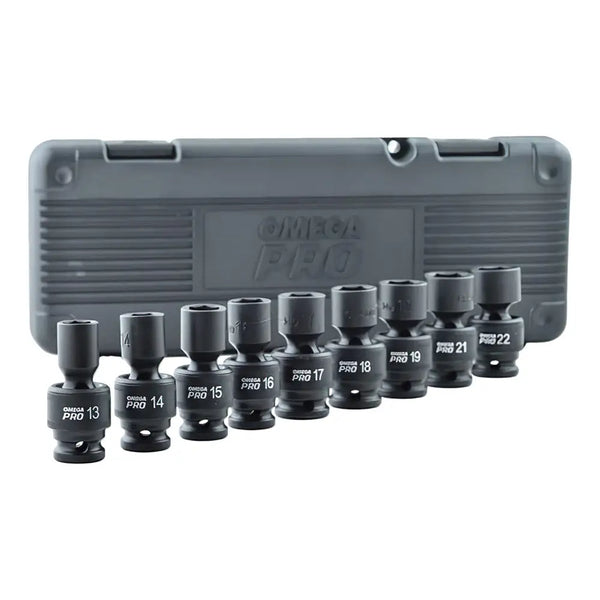 Omega 1/2" Dr. Swivel Metric Impact Socket Set, 9 Pcs – All Tire Supply