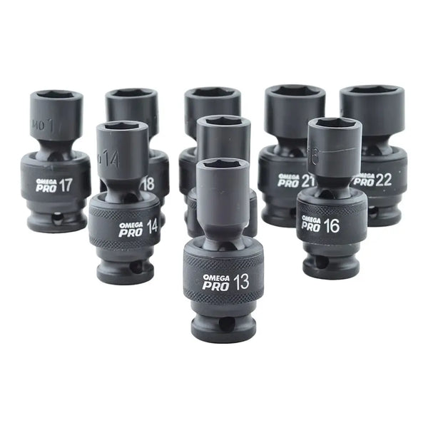 Omega 1/2" Dr. Swivel Metric Impact Socket Set, 9 Pcs – All Tire Supply