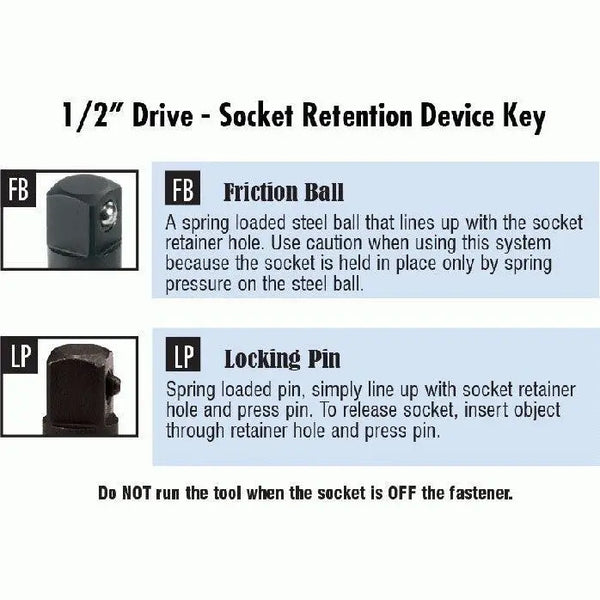 GP 1/2" Drive Extension - Socket Retention, Locking Pin – All Tire Supply
