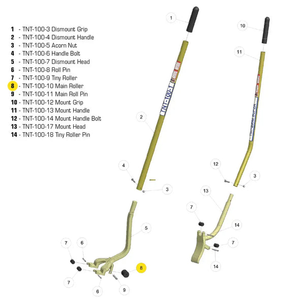 TNT Main Roller for the TNT-100-1 Demount Tool (Ea) – All Tire Supply